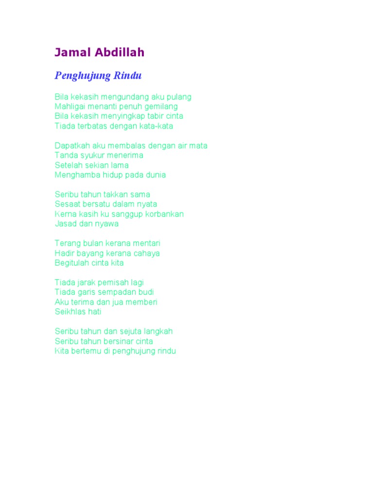 Lirik Lagu Cinta dan Rindu Melayu | PDF | Lady Gaga | Song Recordings Produced