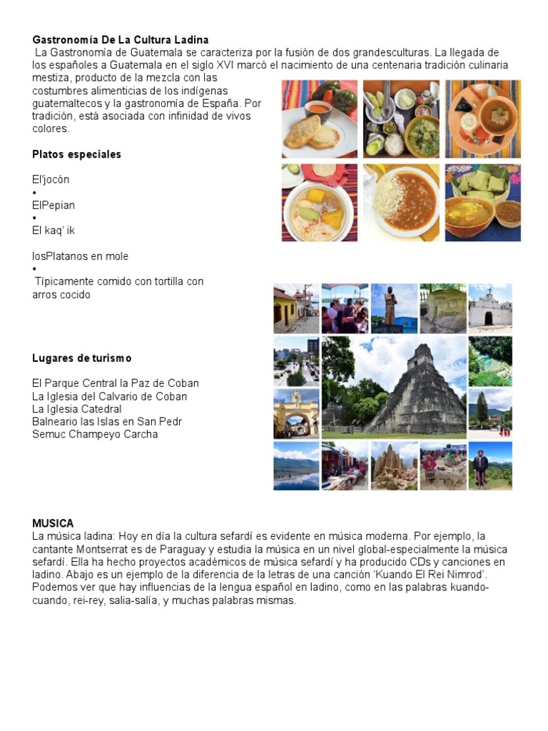 Gastronomía de La Cultura LADINA | PDF