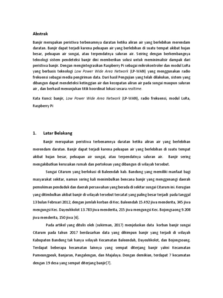 Proposal Sistem Pendeteksi Banjir | PDF