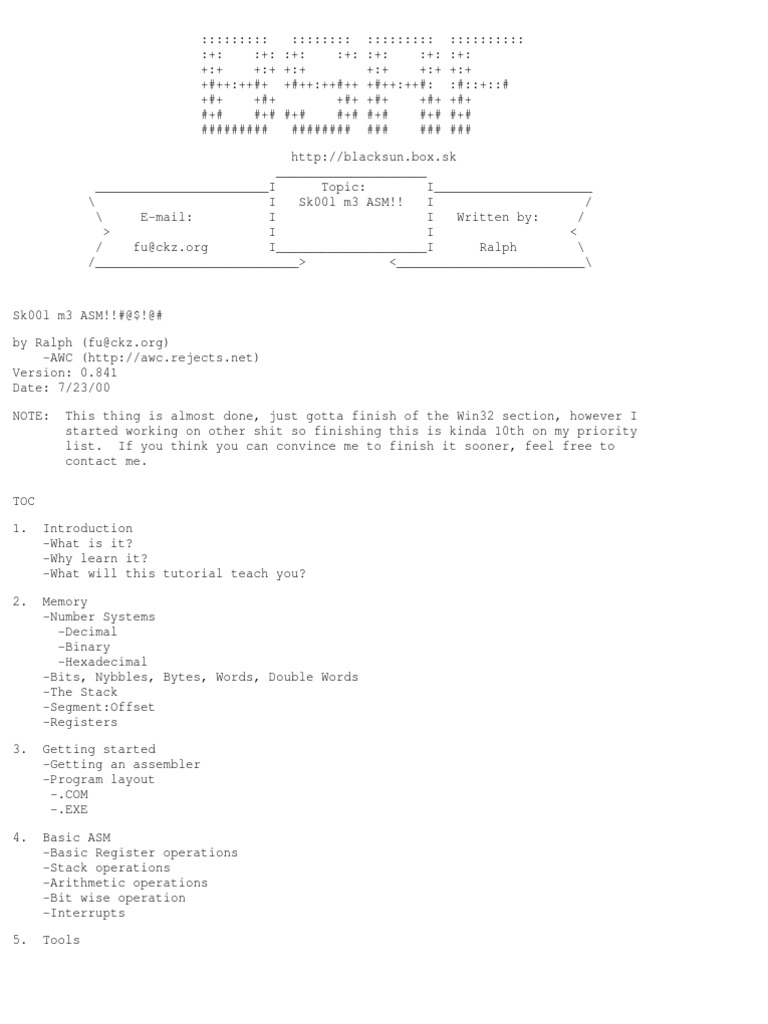 Programming - Assembly For Complete Beginners | Download Free PDF ...