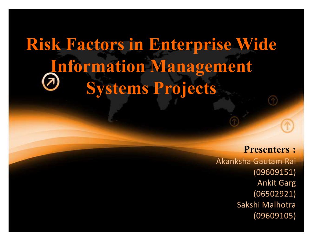 Risk Factors in Enterprise Wide Information Management Systems Projects ...