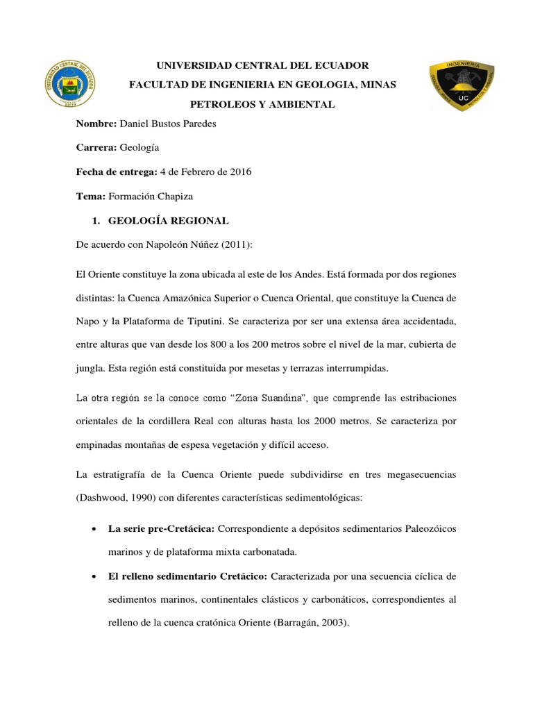 Formacion Chapiza | PDF | Andes | Geología