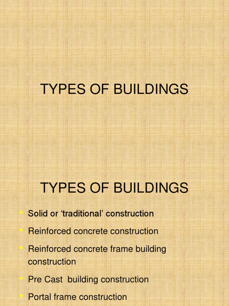 Building Construction Types | PDF | Precast Concrete | Framing ...