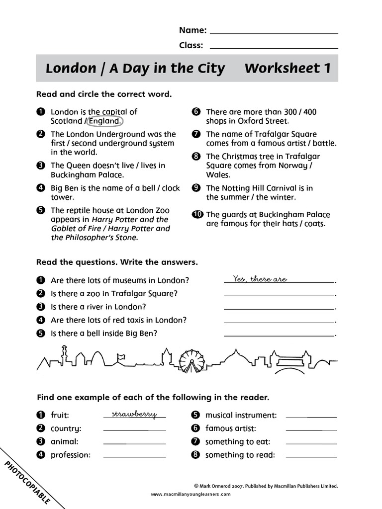 London Worksheet PDF | PDF | London | United Kingdom