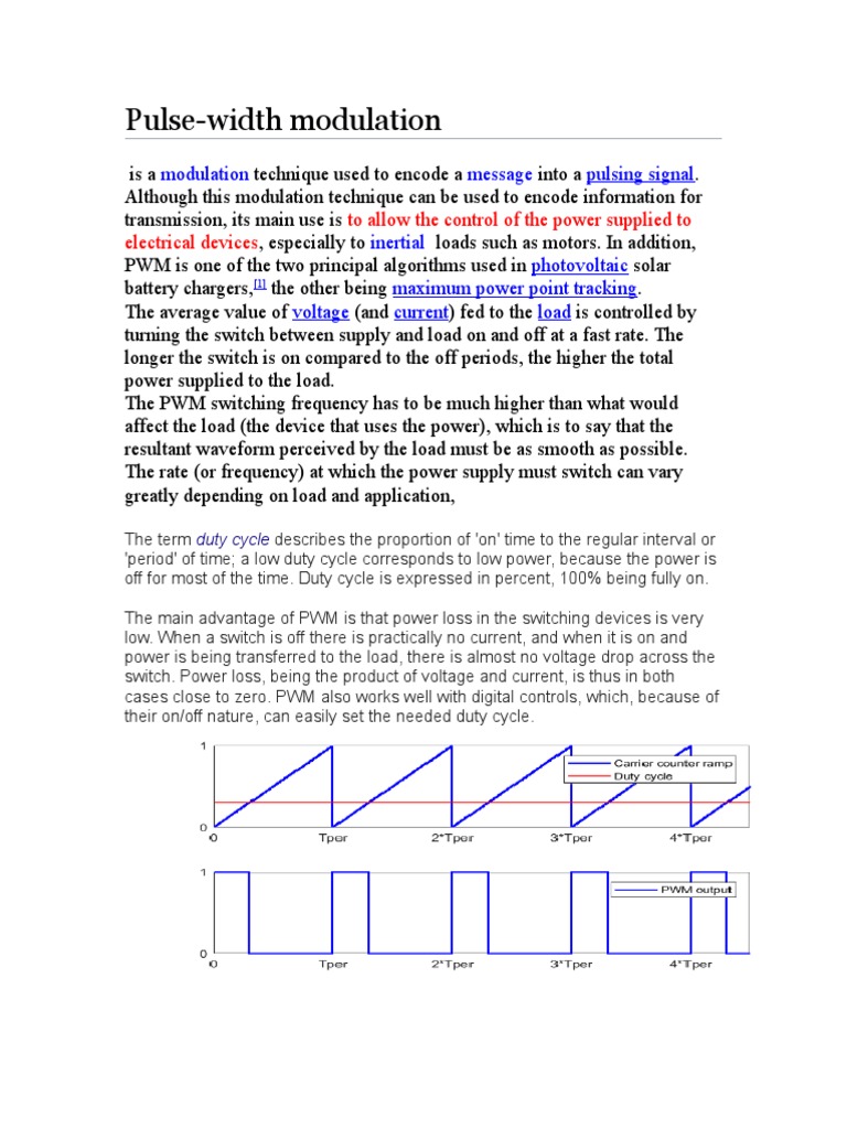 Pulse-Width Modulation: Modulation Message Pulsing Signal | PDF ...