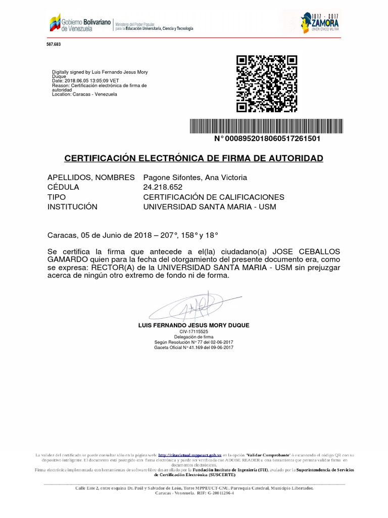 GTU Notas Certificadas A | PDF