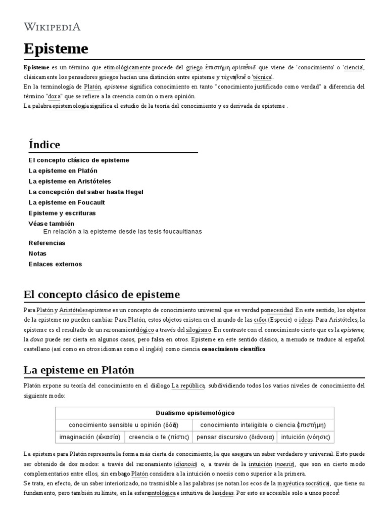 Episteme | PDF | Metodología filosófica | Filosofía occidental