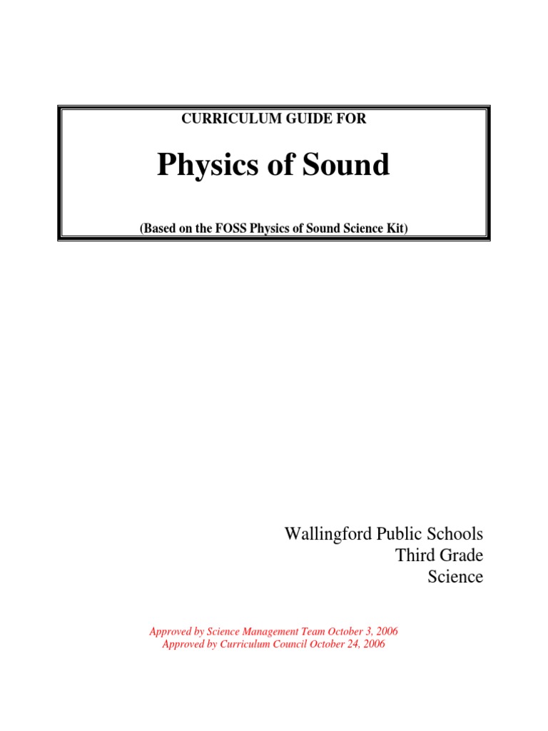 Physics of Sound: Curriculum Guide For | Download Free PDF | Sound ...