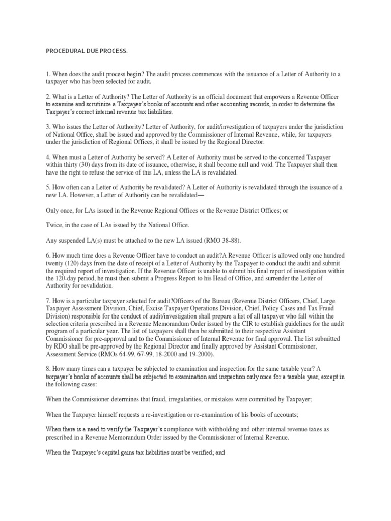 Taxation - Procedural Due Process | PDF | Withholding Tax | Taxpayer