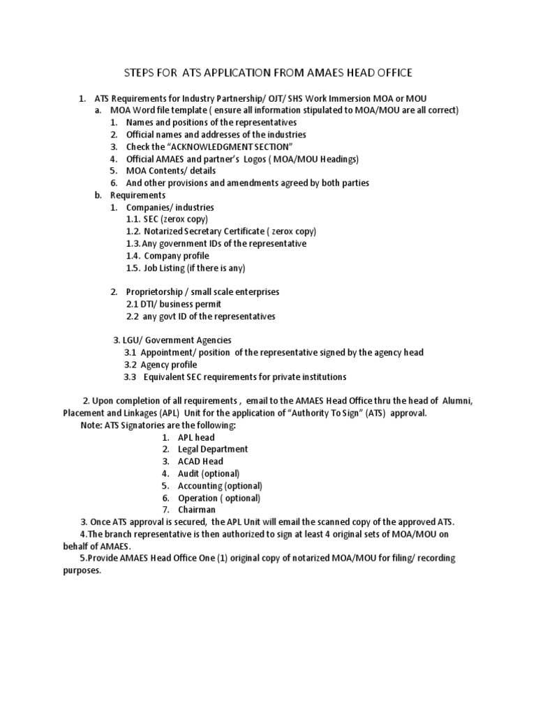 Steps Ats Approval | PDF