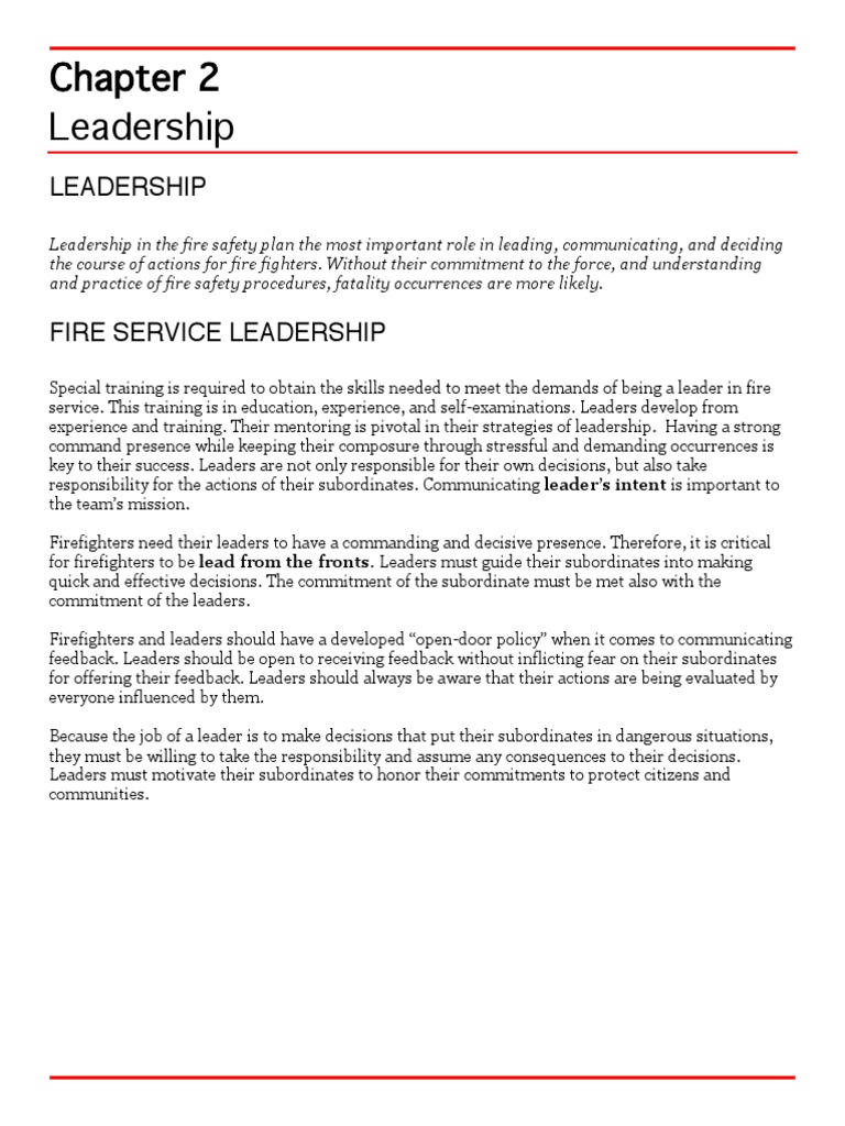 Leadership | PDF | Situation Awareness | Firefighter