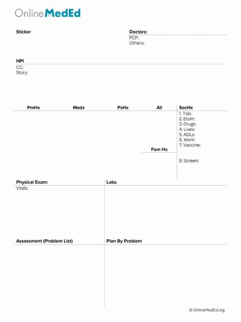 H&P Template OME | PDF