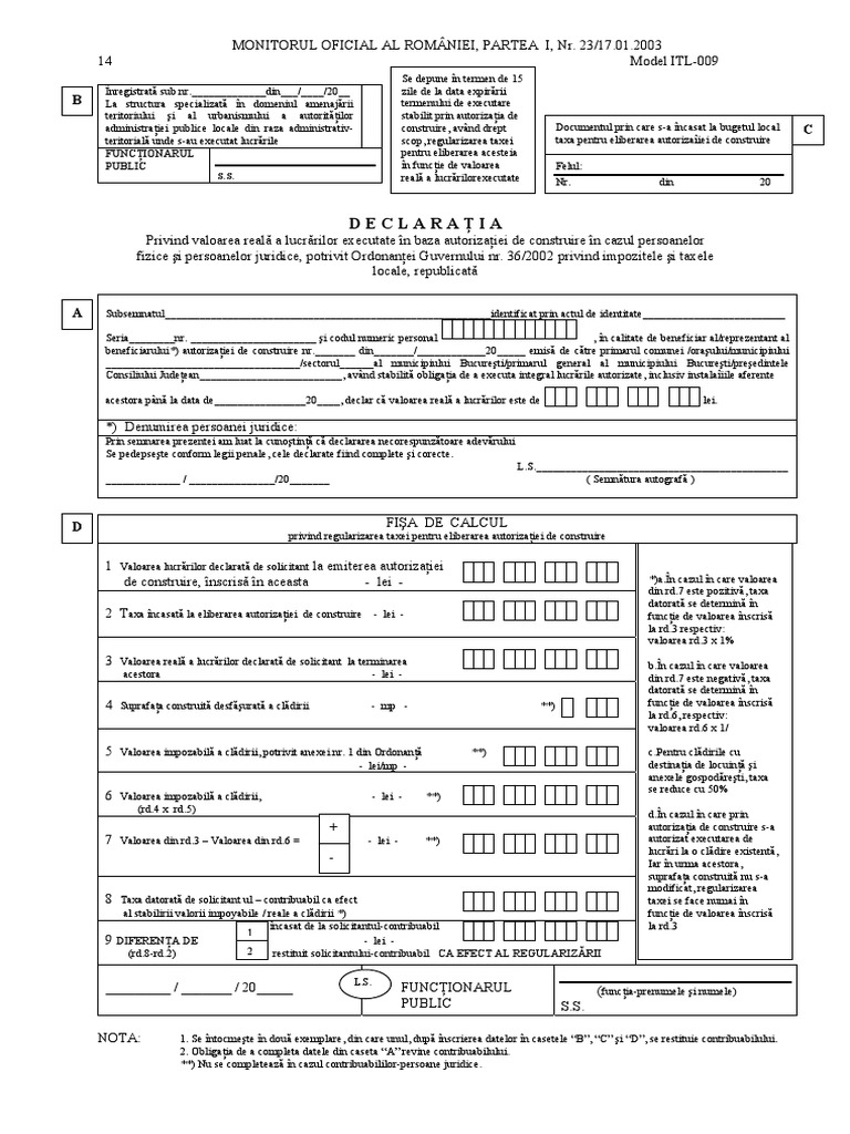 Declaratia Privind Valoarea Reala A Lucrarilor Executate PDF | PDF