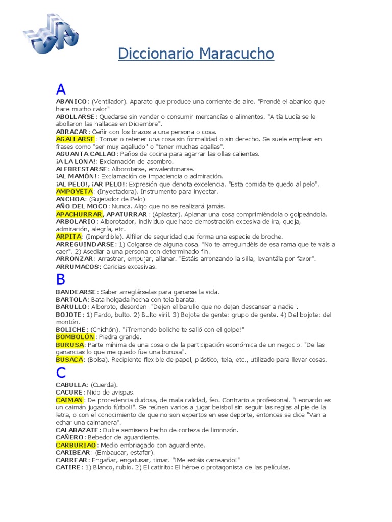Diccionario del Vocabulario Maracucho | PDF | Alimentos | Bebidas