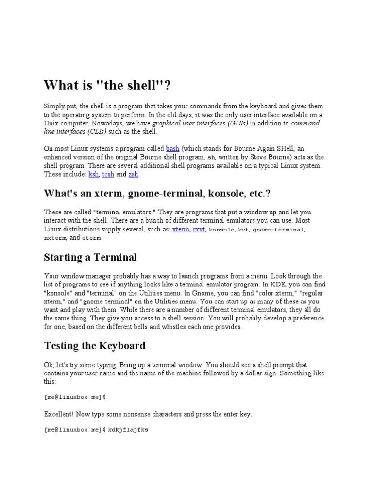 Shell Scripting Docs 2 Command Line Interface Computer File