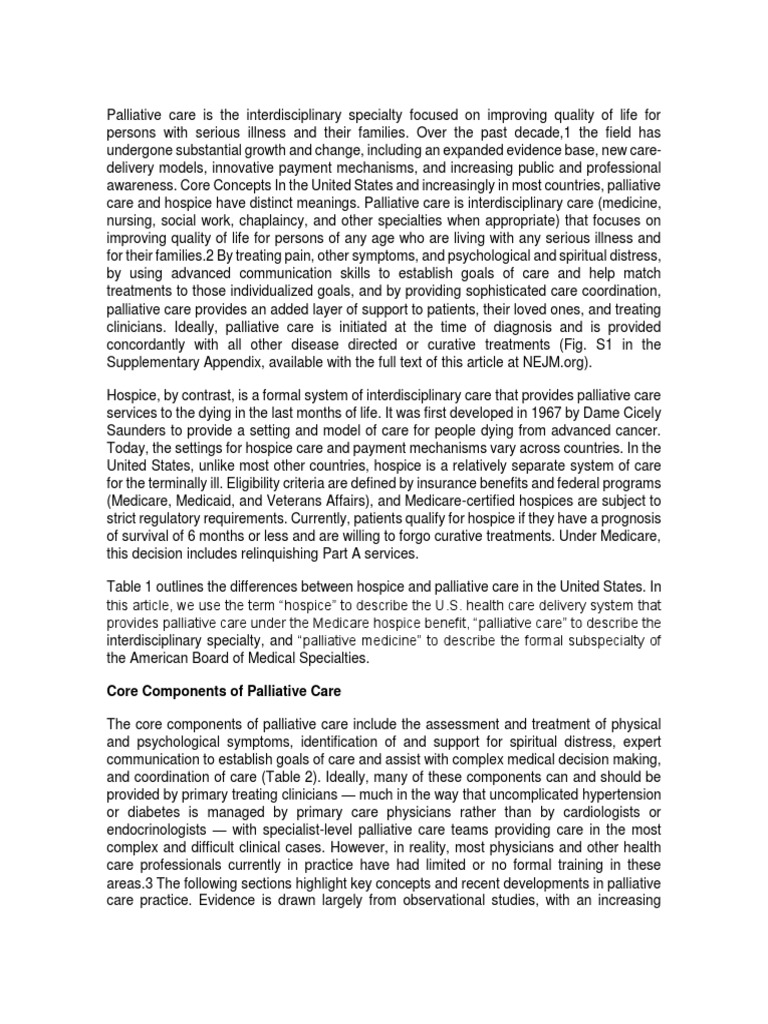 Core Components of Palliative Care | PDF | Palliative Care | Nursing
