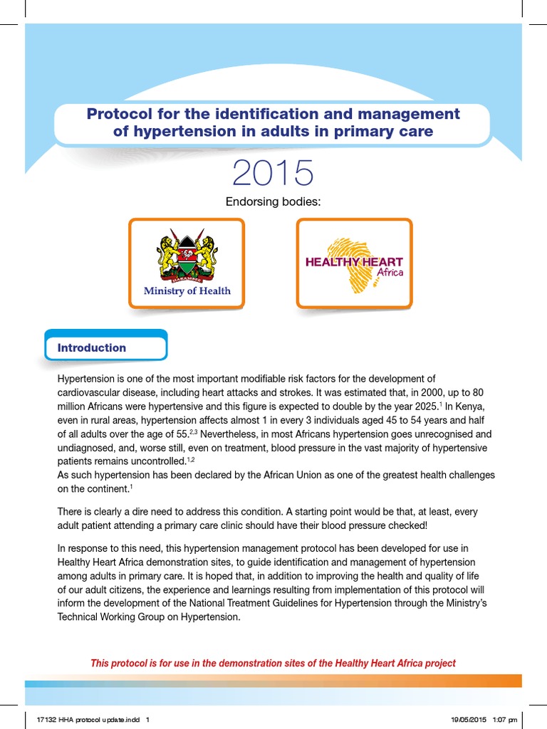 Protocol For The Identification and Management of Hypertension in ...