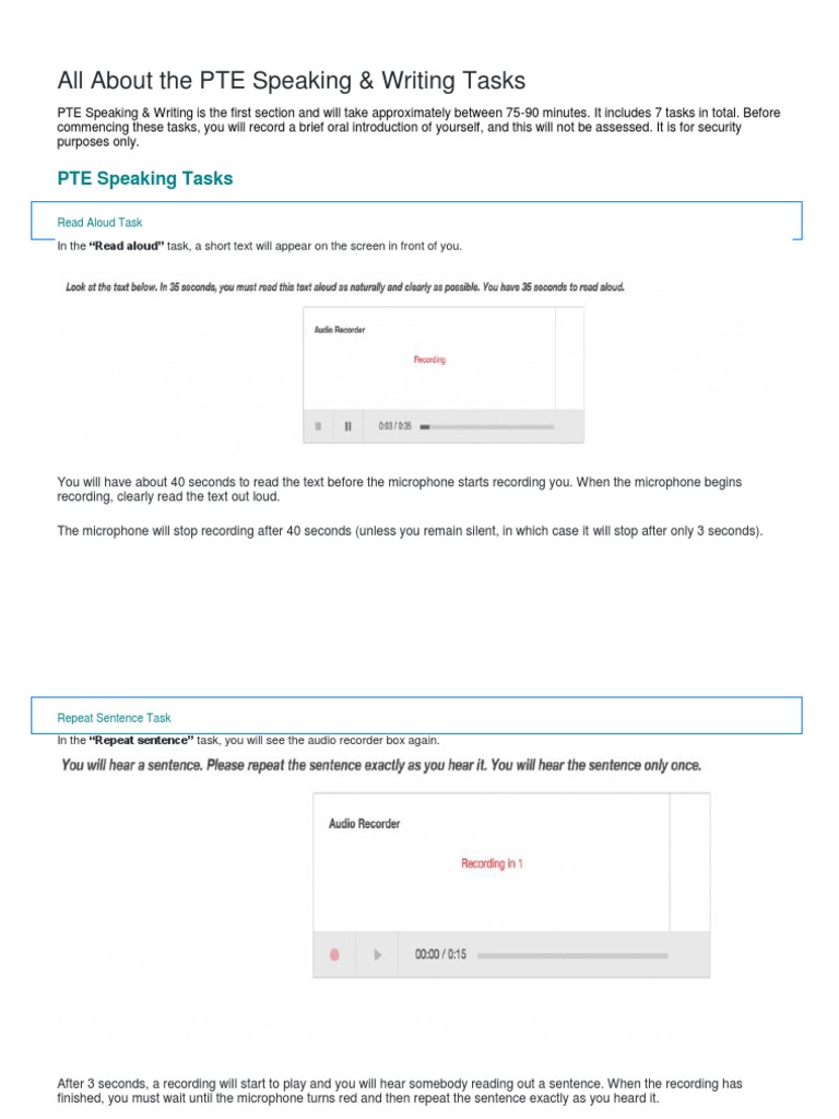 All About the PTE Speaking & Writing Tasks | Stress (Linguistics ...