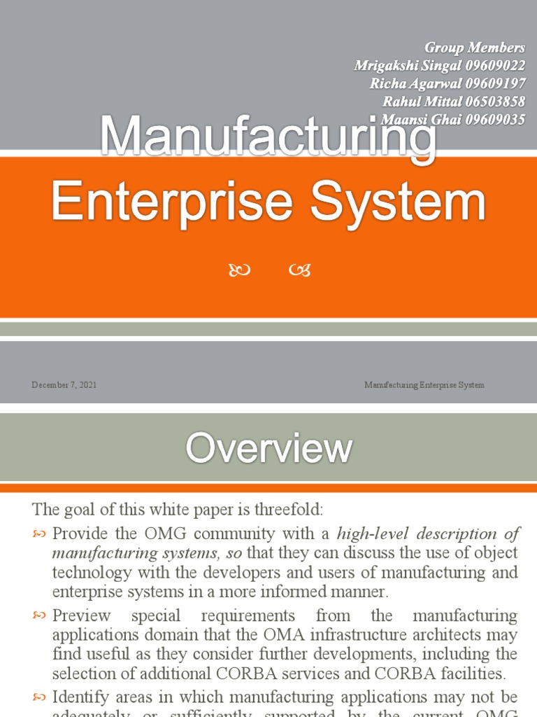 Manufacturing Enterprise System | PDF | Software Design | Object ...