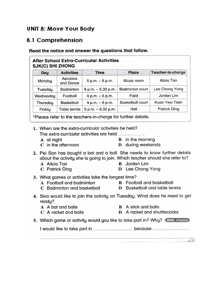 UNIT 8 English SJKC | PDF | Science & Mathematics