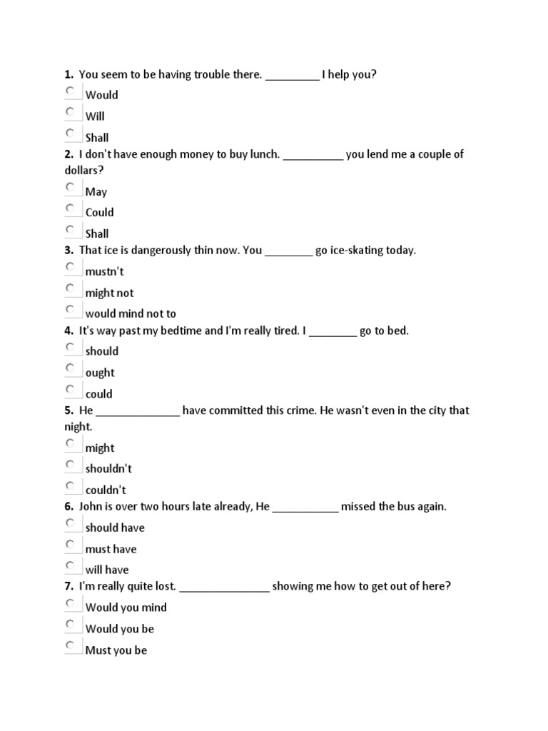 Would Will Shall Dollars? May Could Shall | PDF