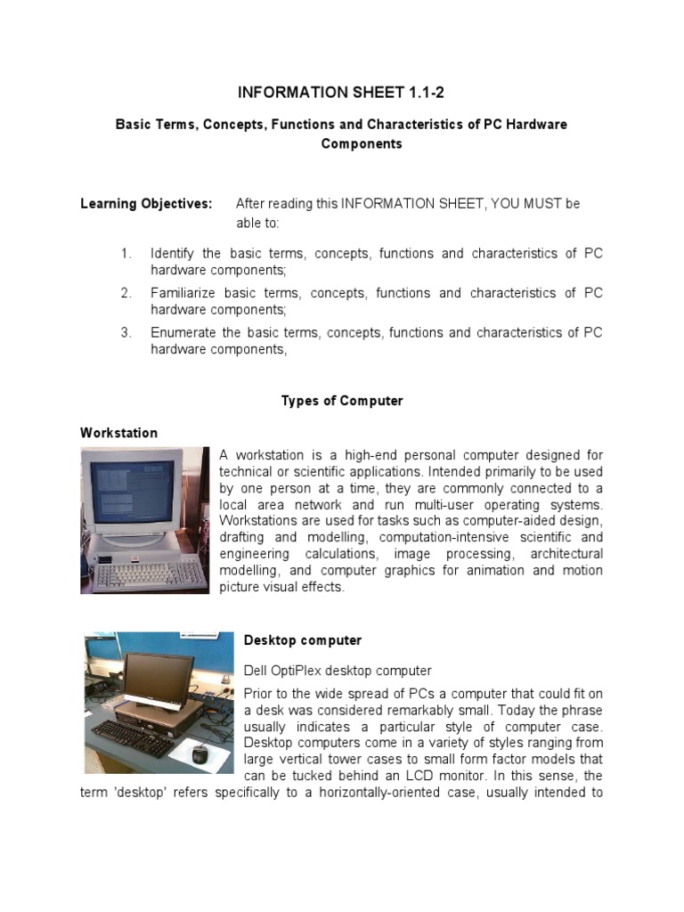 2 Information Sheet 1.1-2 | PDF | Personal Computers | Laptop