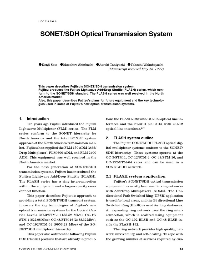 SONET/SDH Optical Transmission System: V V V V | PDF | Asynchronous Transfer Mode ...