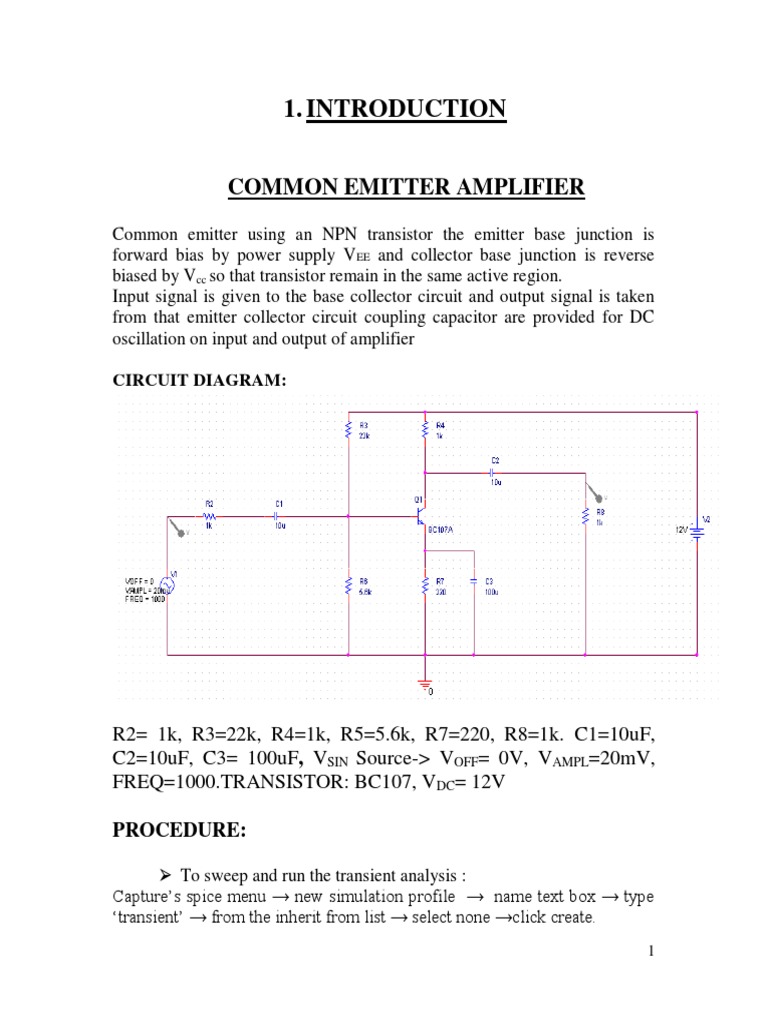 Electronic Circuit Analysis PSPICE | PDF | Amplifier | Electronic ...