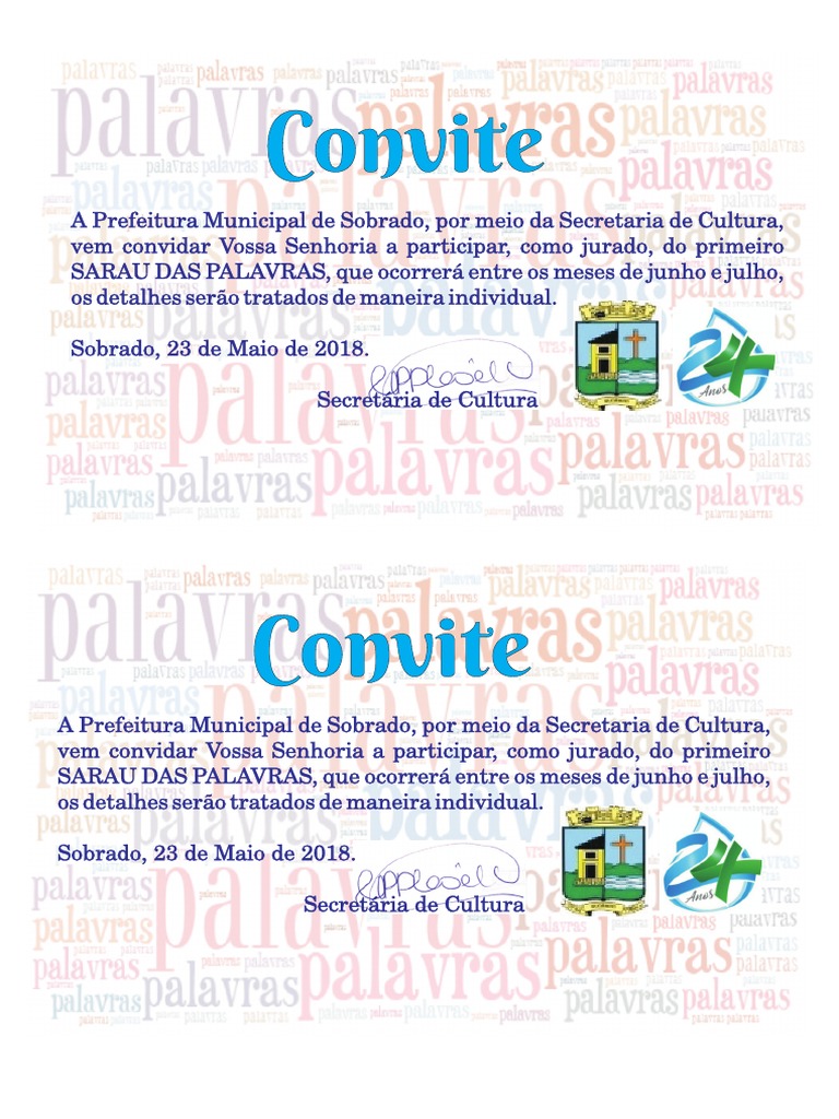 Convite Sarau | PDF