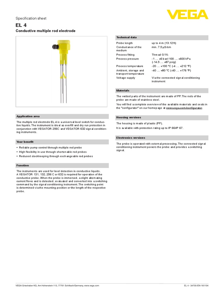 en EL 4 Conductive Multiple Rod Electrode | PDF | Switch | Manufactured ...