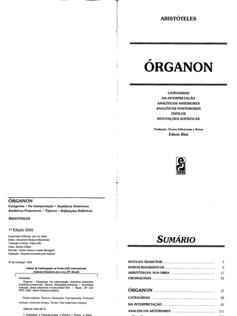 Aristoteles Organon PDF | PDF