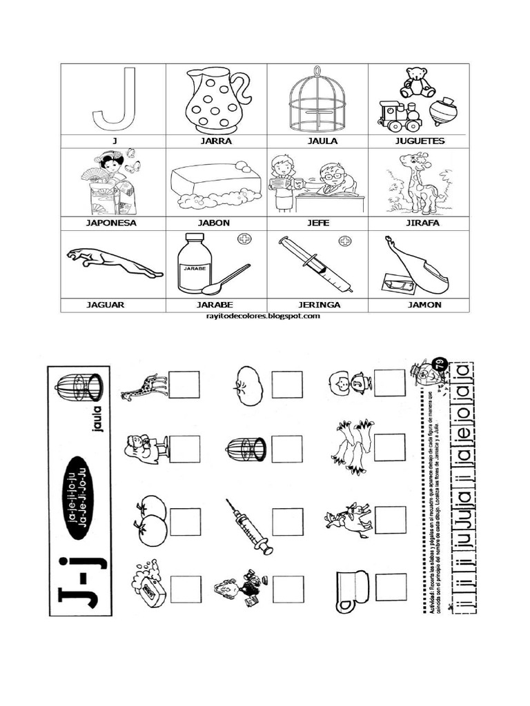 Actividades Letra J | PDF