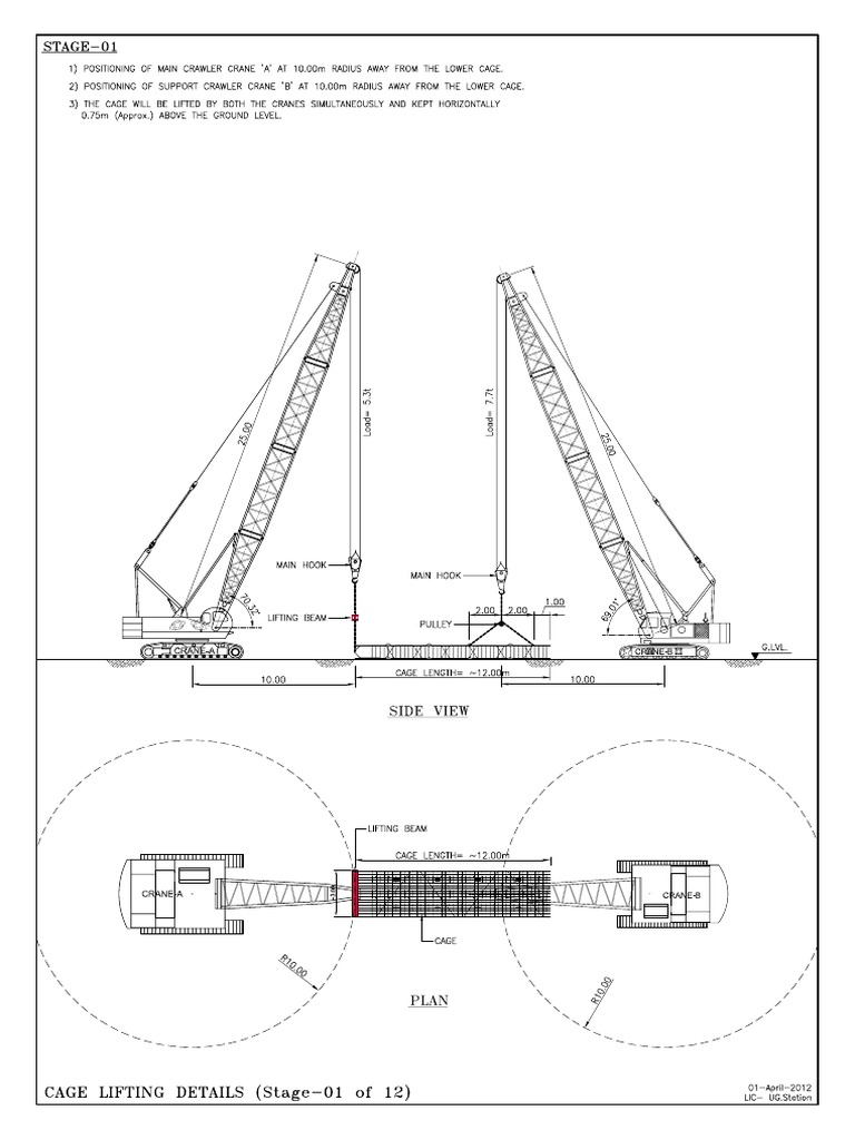 DW Cage Lifting Plan PDF | PDF | Crane (Machine) | Transport Infrastructure