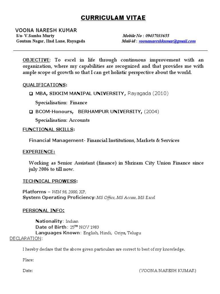 Naresh CV | PDF | Business