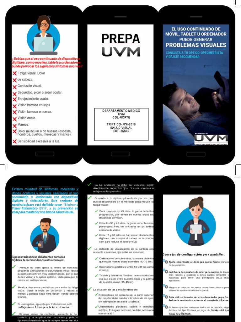 Triptico Salud Visual - Junio | PDF | Percepción visual | Ojo