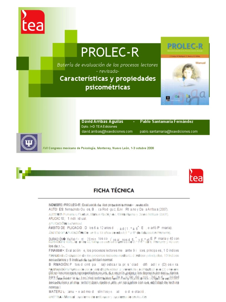 Prolec R | PDF | Lectura (proceso) | Oración (Lingüística)