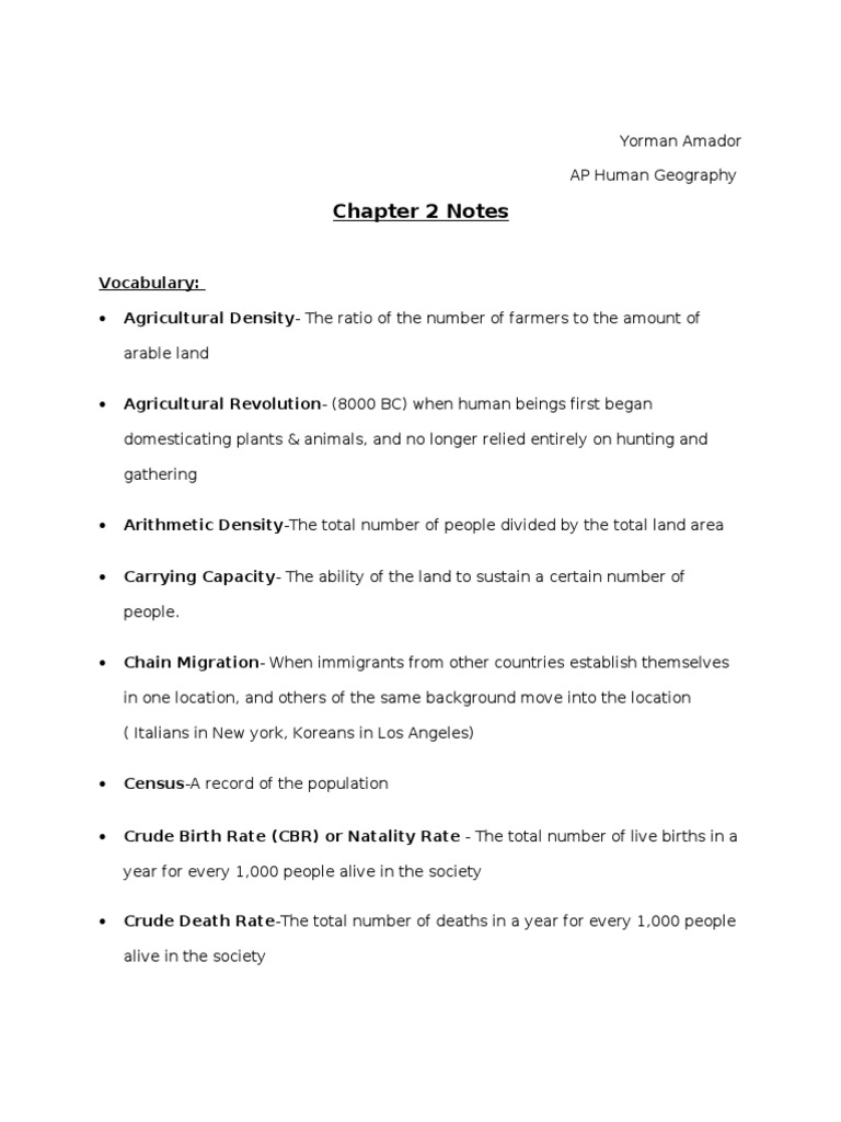 AP Human Geography Unit 2 Overview | PDF | Infant Mortality | Asia