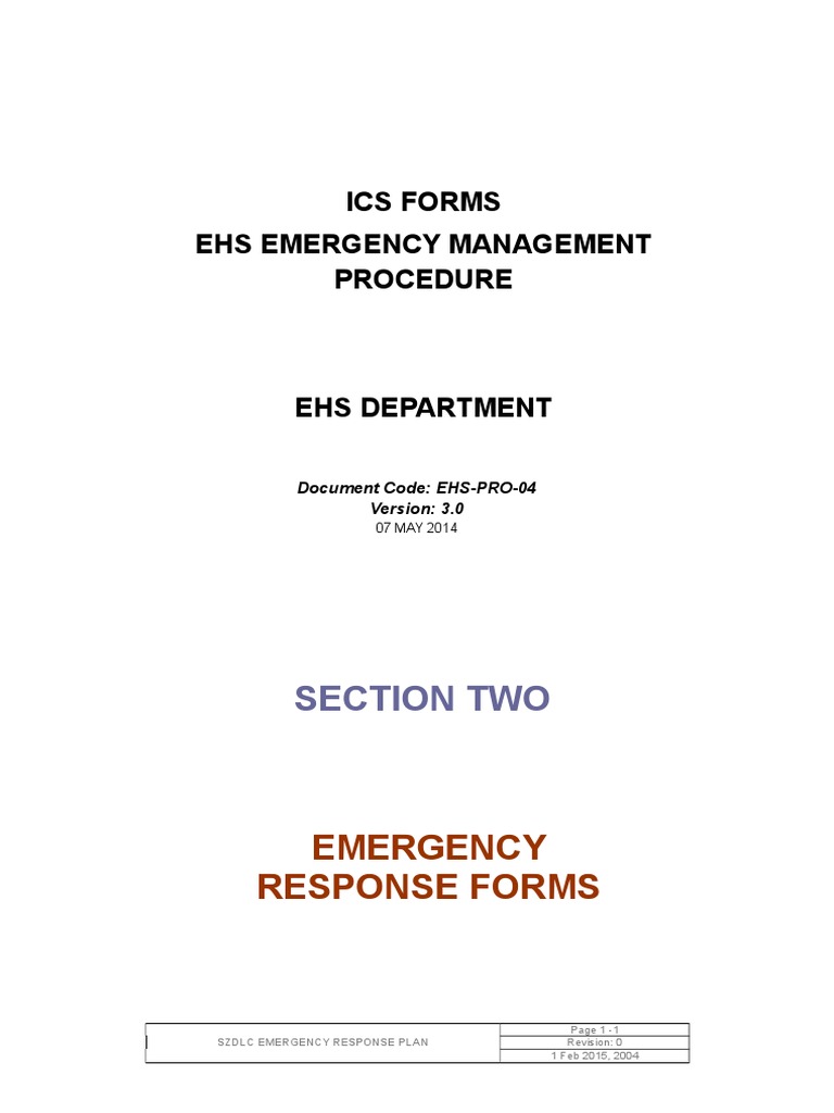 SZDLC Ics Forms | Download Free PDF | Incident Command System | Emergency