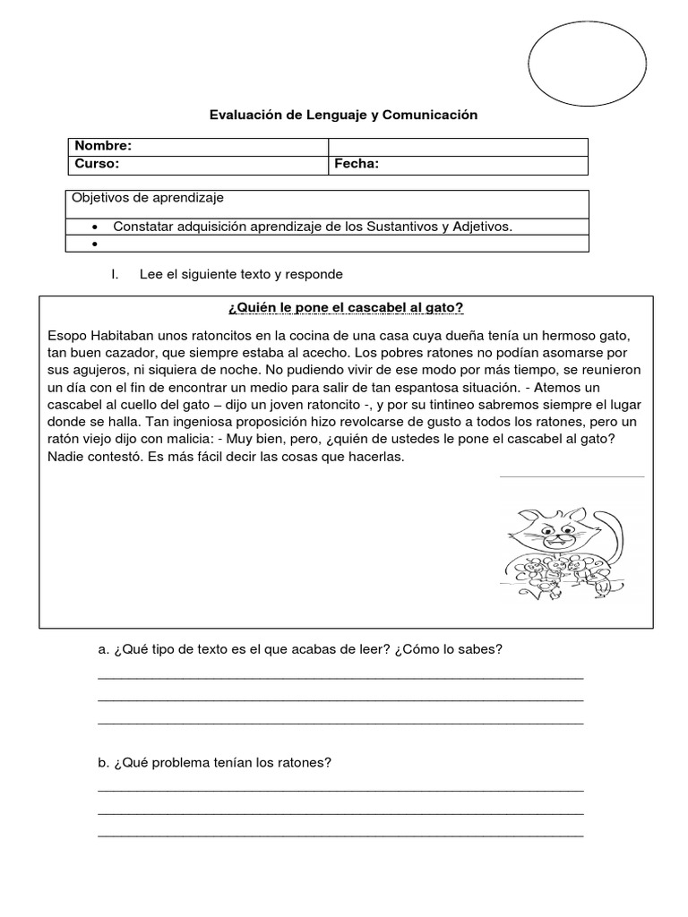 Prueba de Sustantivos y Adjetivos | PDF | Adjetivo | Ocio