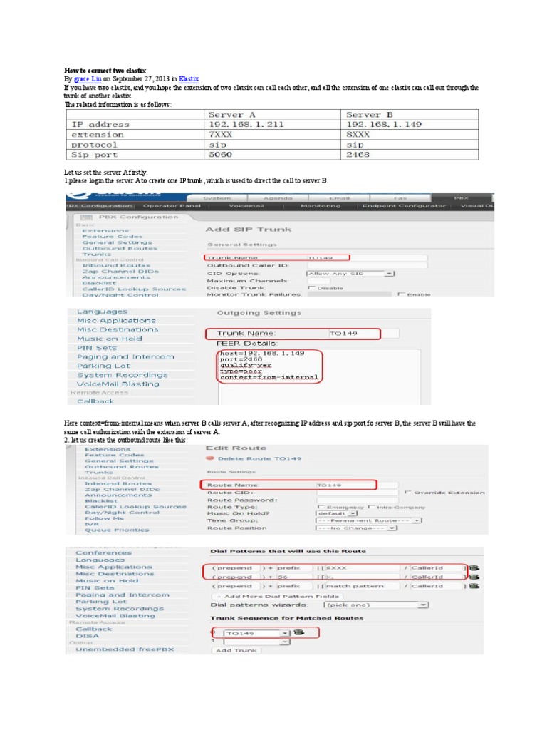 Grace Liu Elastix: How To Connect Two Elastix | PDF | Session Initiation Protocol | Ip Address