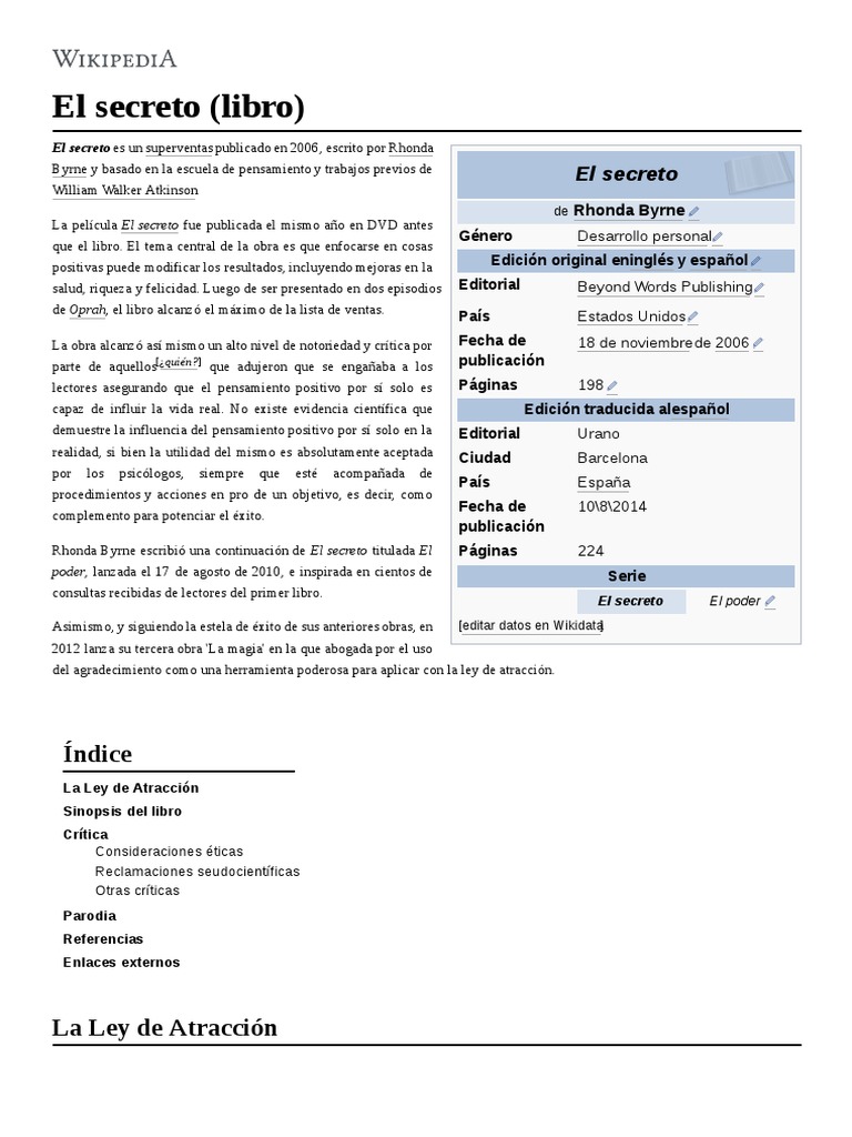 El Secreto (Libro) | PDF