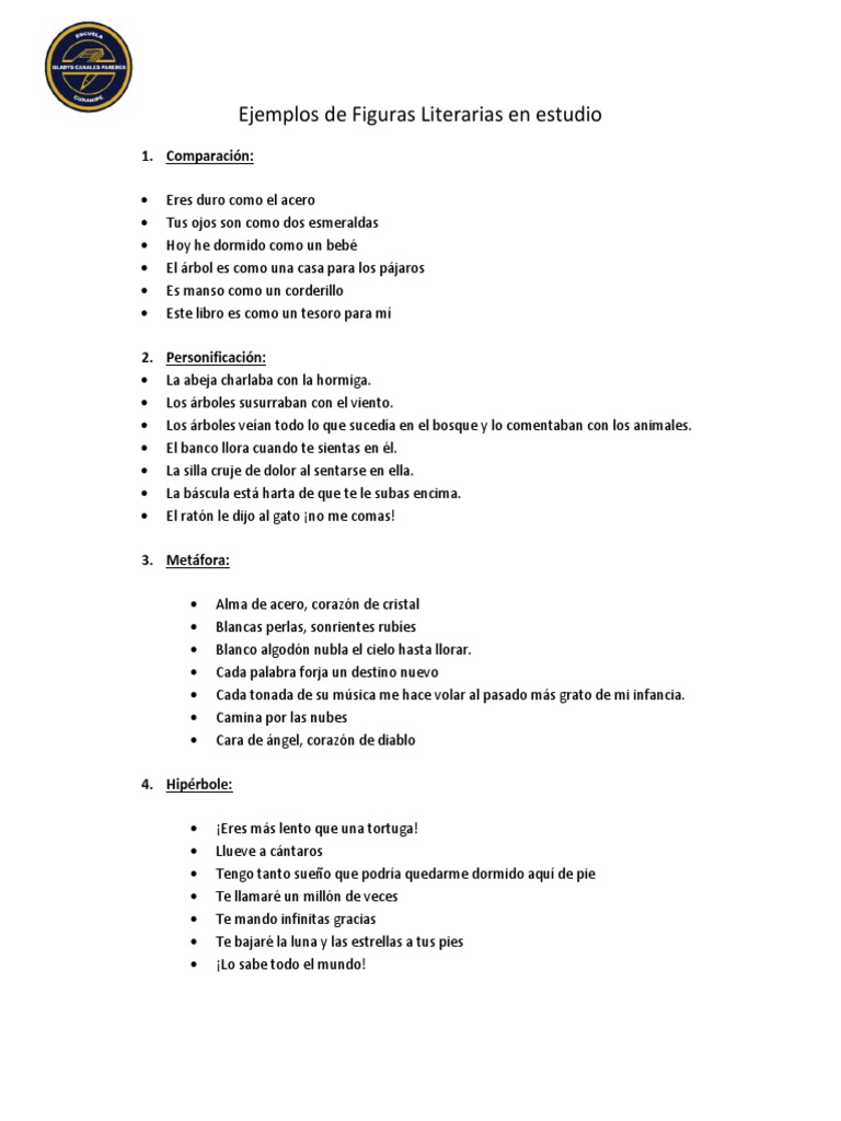 Ejemplos de Figuras Literarias Comunes | PDF | Naturaleza