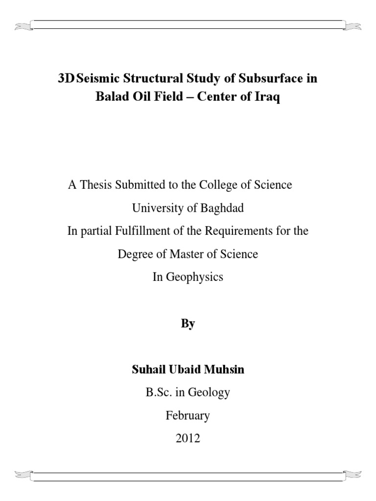 3D Seismic Structural Study of Subsurface in Balad Oil Field | PDF ...