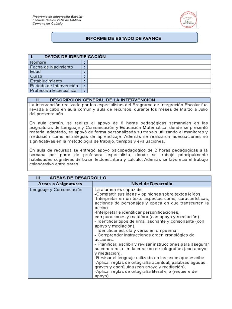 Informe Avance