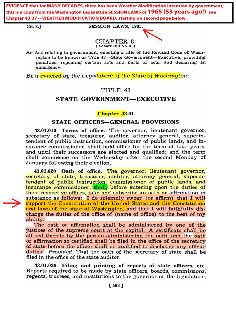 1965 CH 8, CH 43.37 !!! Dot Act Passed in 1965 Weather Modification ...