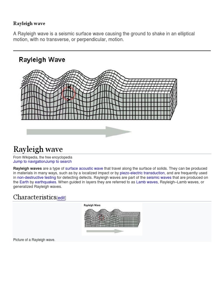 Rayleigh Wave | PDF | Seismology | Waves