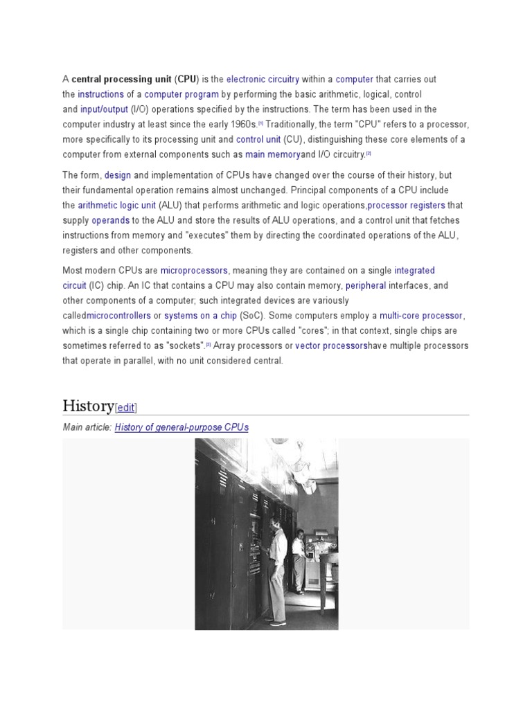 History: History of General-Purpose Cpus | PDF | Central Processing ...