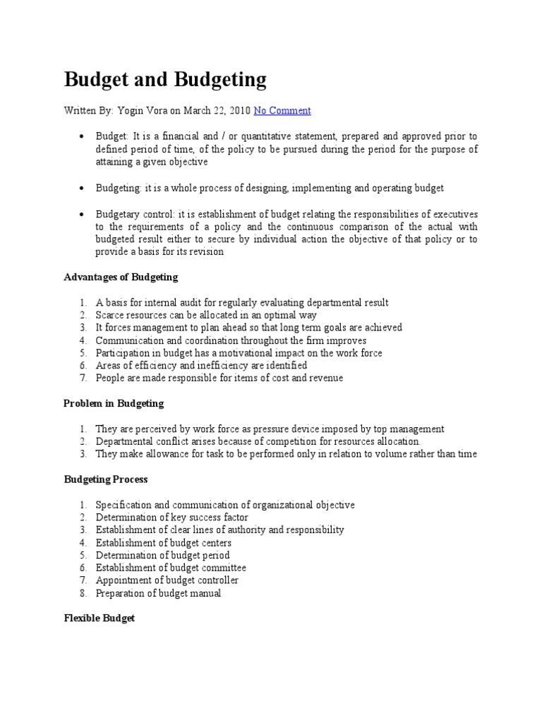 Understanding Budgeting and Its Benefits | PDF | Budget | Policy