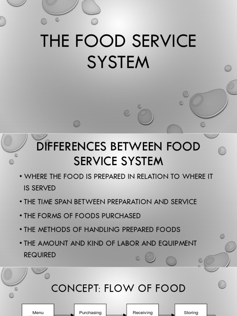 The Food Service System (Autosaved) | PDF | Foodservice | Kitchen
