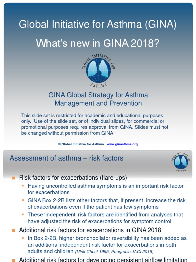 Whats New in GINA 2018 - V1.2 | PDF | Asthma | Drugs